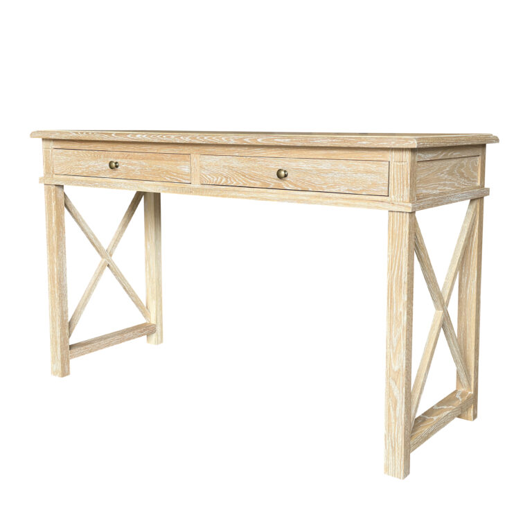 X Brace Whitewash Oak Desk 130cm | JAC Home Living