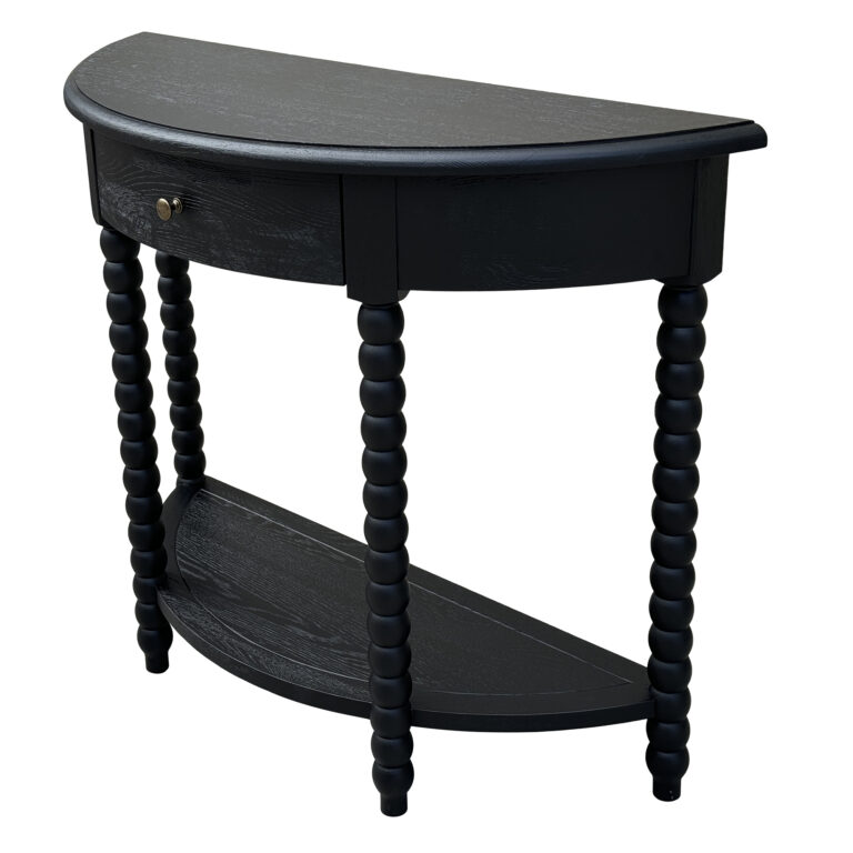 Bobbin Curved Console Black Oak 100cm | JAC Home Living